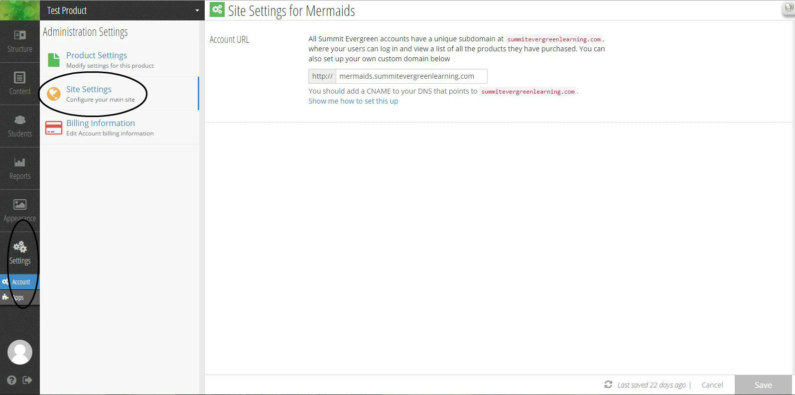 Settings Menu - Summit Evergreen Documentation Settings Menu - Summit Evergreen Documentation